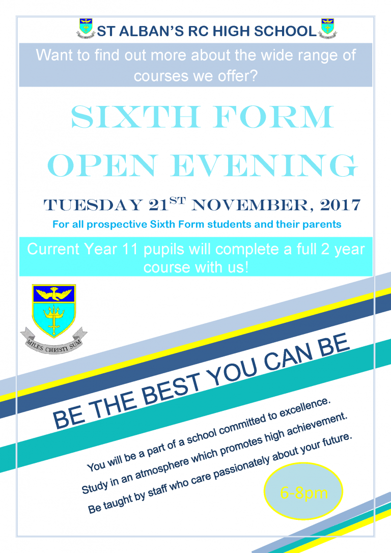 6th Form Open Evening | St Albans RC High School